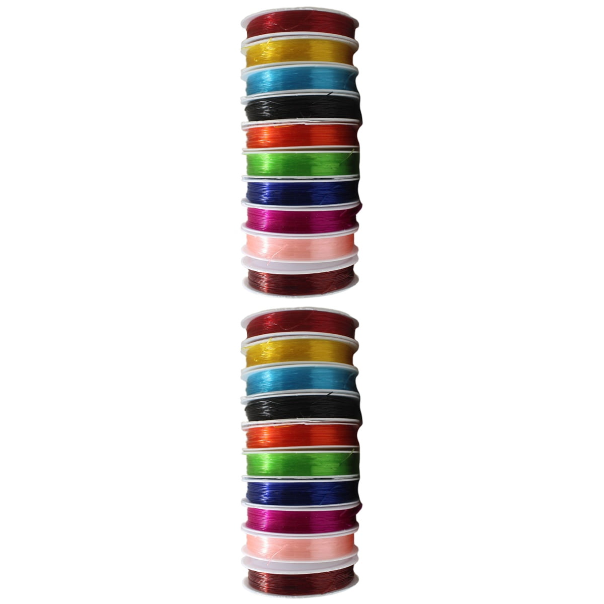 20 Rolls 7 Long Transparent Round Elastic Line Sturdy Beaded Wire Crystal Elastic Thread Hand ...