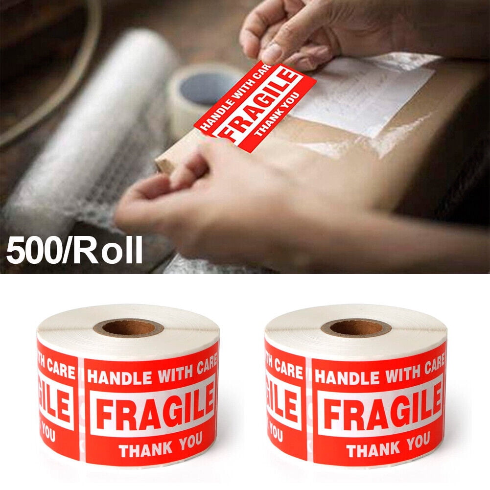 20 Rolls Fragile Stickers 3x5 Handle with Care Thank You Shipping ...