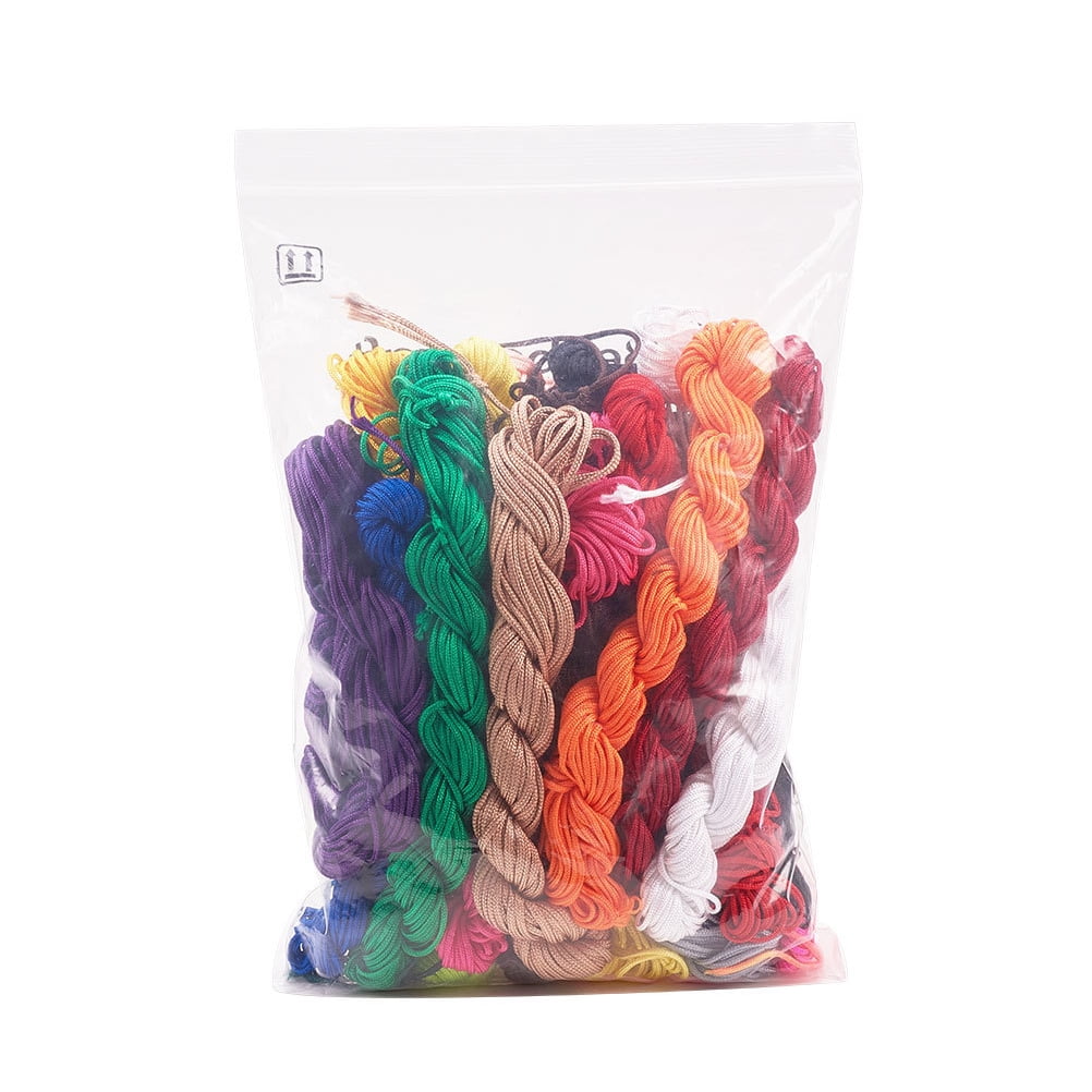 20 Rolls/Pack 1MM Colorful Nylon Rainbow Cord Assorted Colors String ...