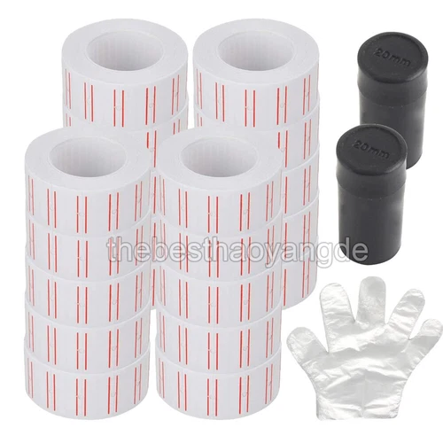 20 Rolls Price Labels Gun Paper Tag Sticker For Mx-5500 Labeller White ...