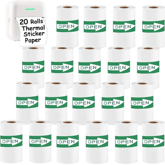 20 Rolls Self-Adhesive Thermal Paper, Glossy Thermal Printer Paper for ...