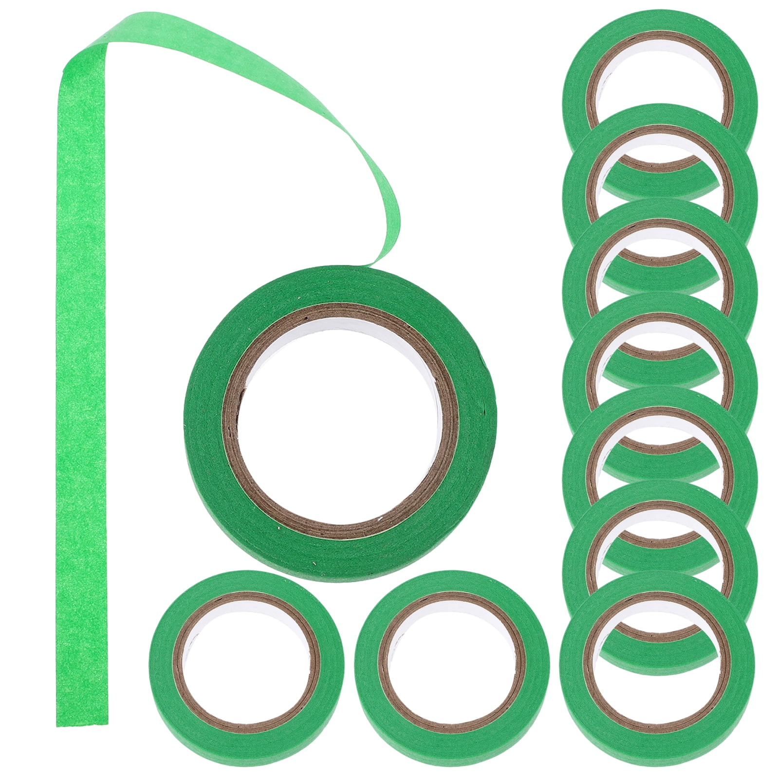 GOOHOCHY Tape Rolls Solid Color Adhesive Tape Green 20 Rolls 10mm Width ...