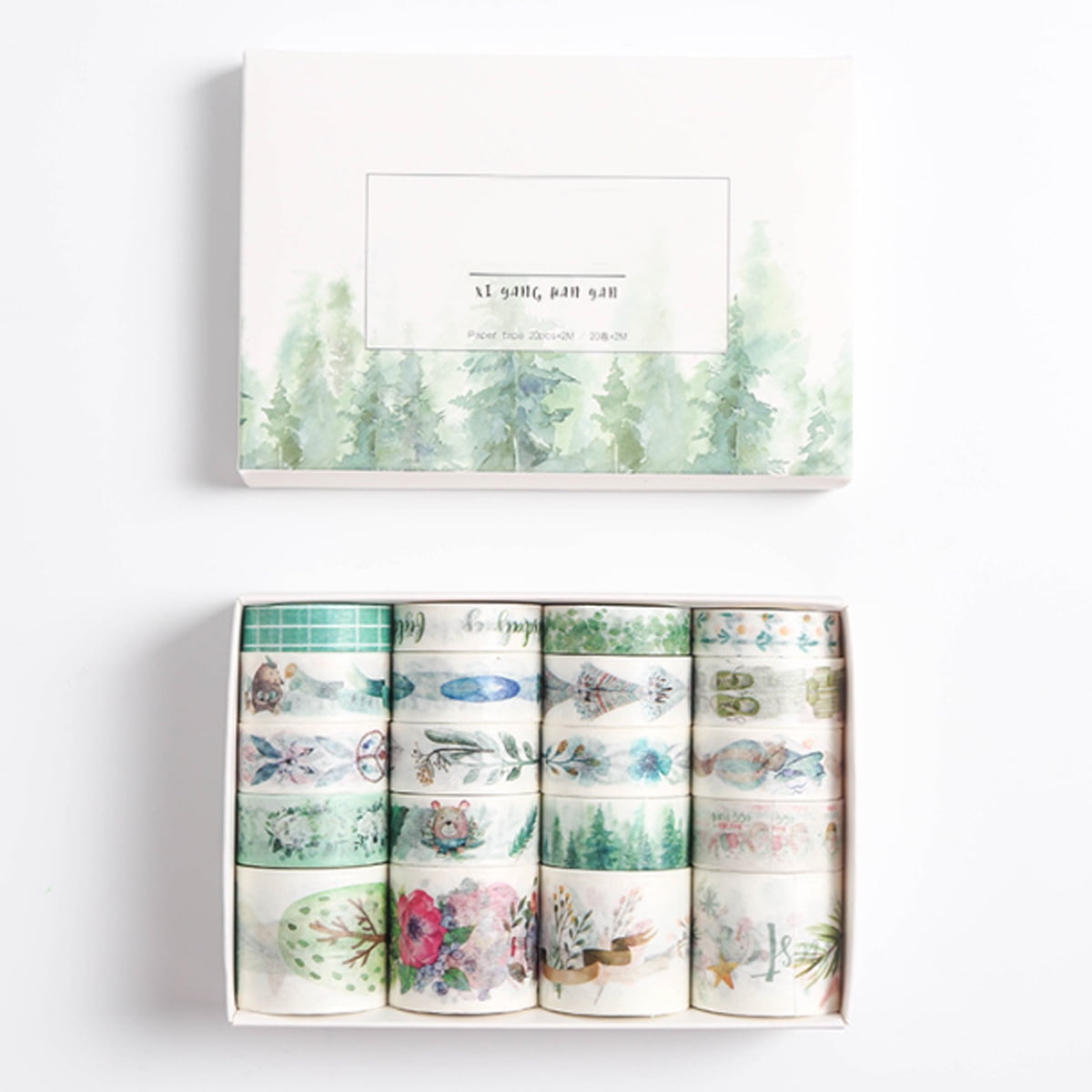 20 Rolls Vintage Washi Tape Set, Scenery Natural Holidays Flowers ...