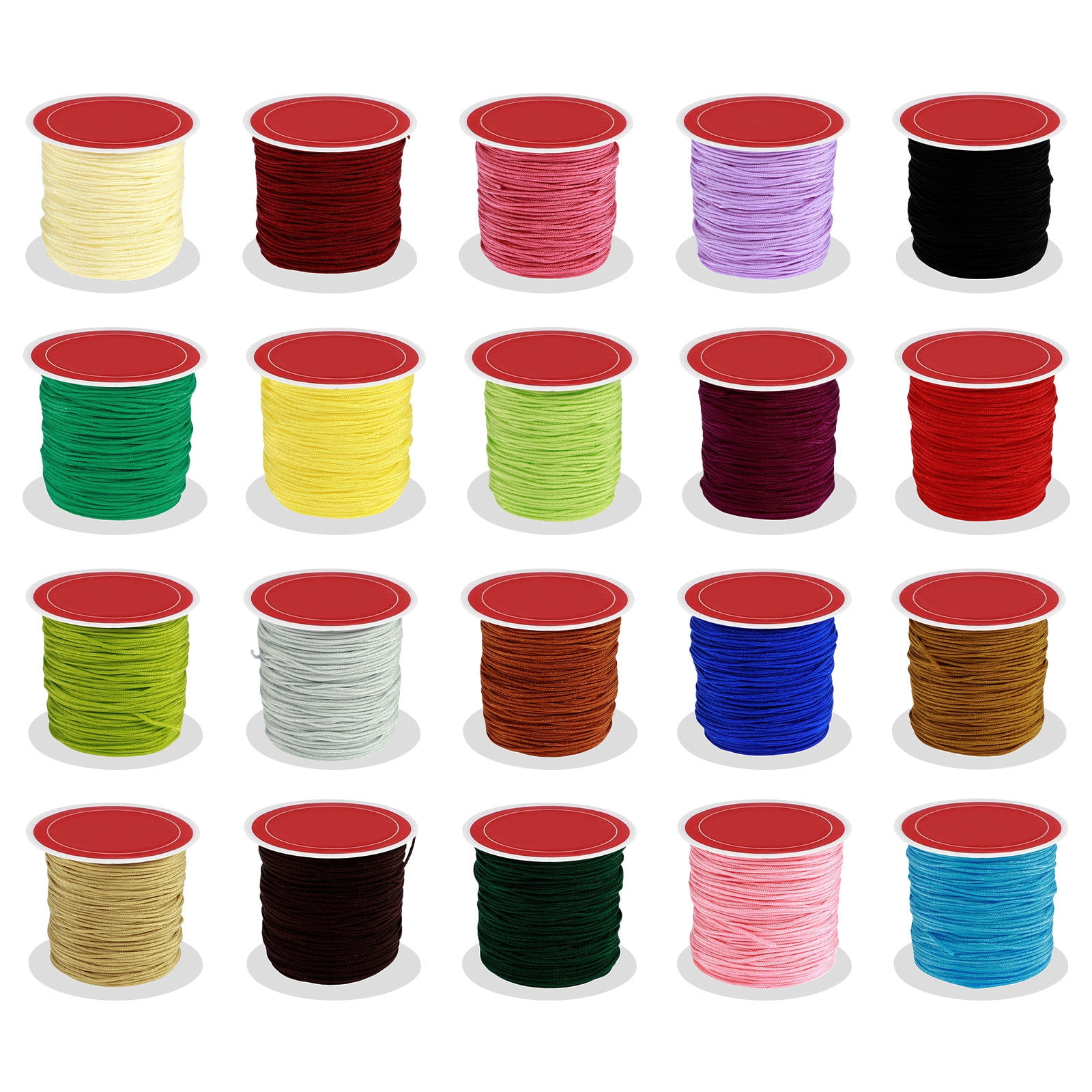 20 Rolls Wax String for Bracelet Making 20 Colors 0.8mm Waxed Polyester ...