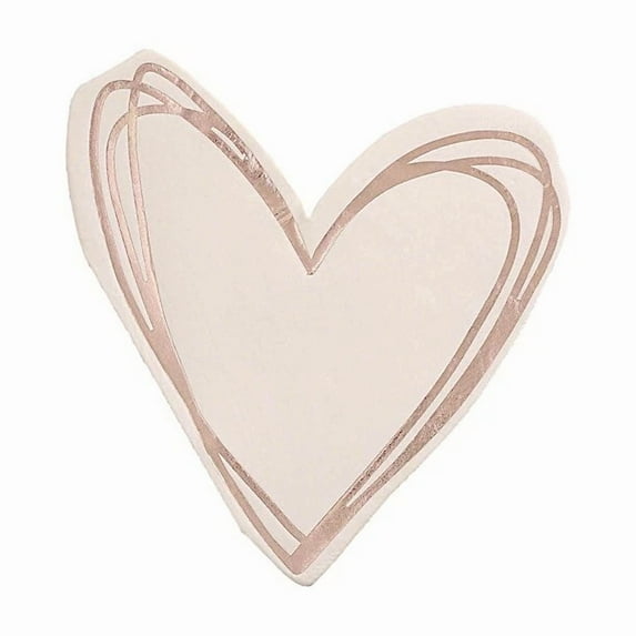 20 Rose Gold 11" X 9" Paper Beverage Cocktail Napkins Heart Design ...