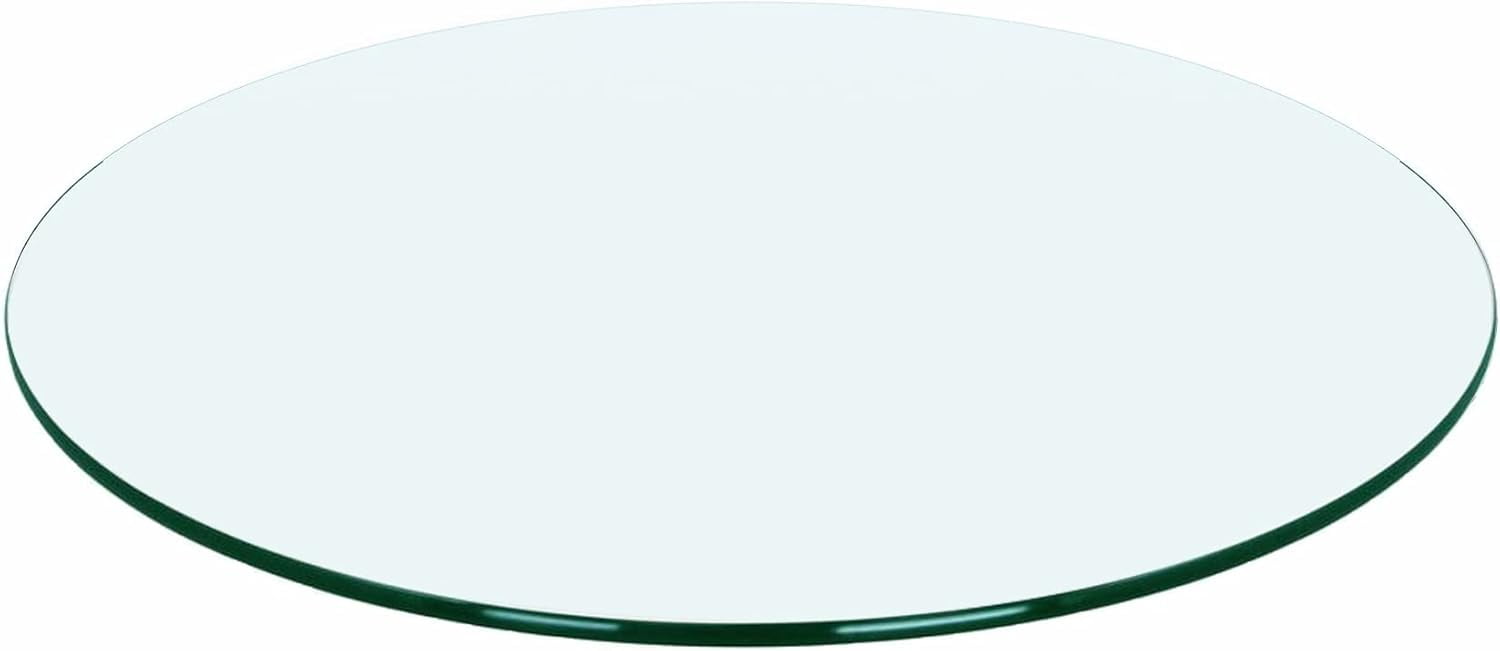20" Round Glass Table Top - 1/4" Thick Pencil Polish Edge Tempered ...
