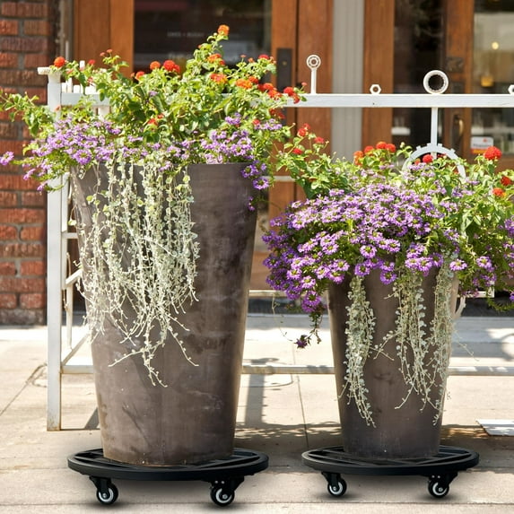 20" Round Plant Stand with Wheels Heavy Duty, 550Lbs Large Metal Plant ...