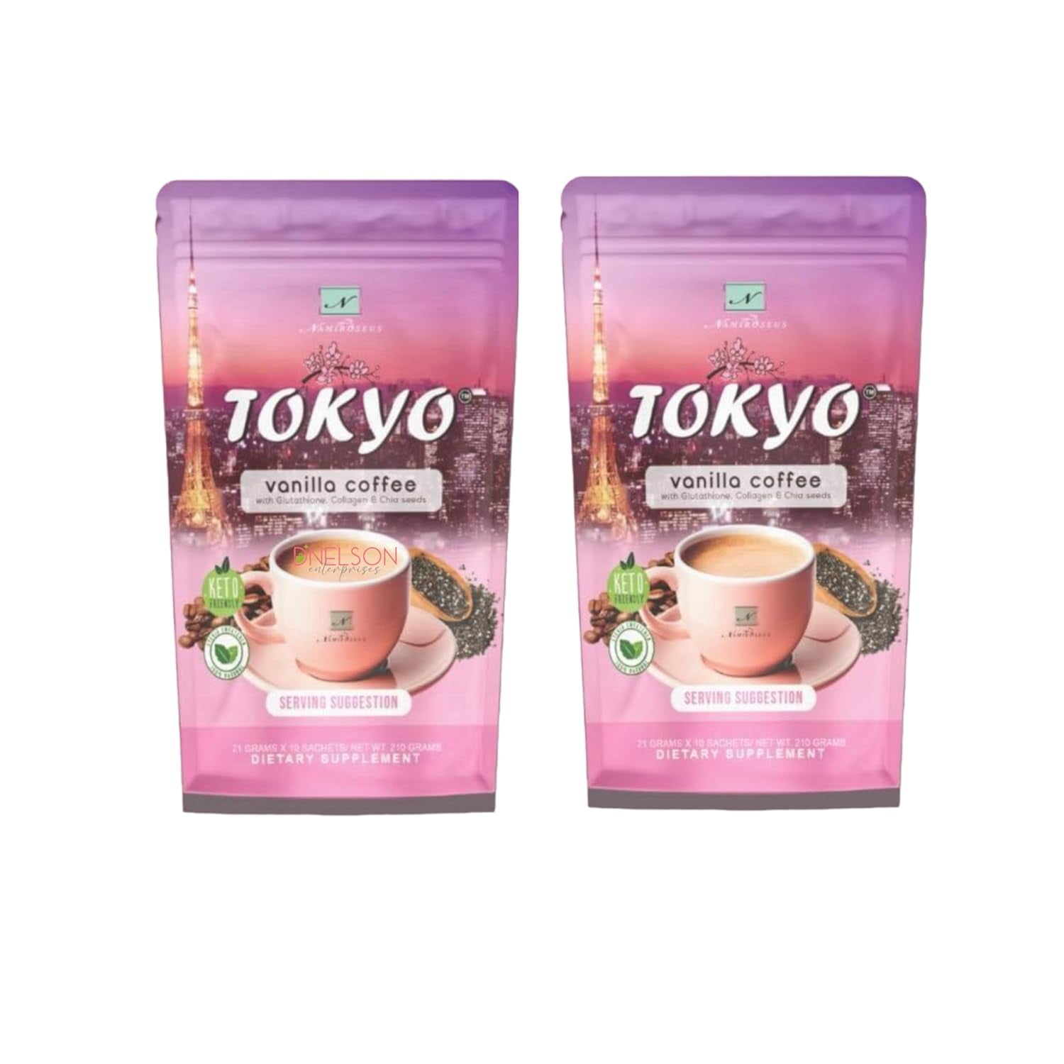 20 Sachets Nami-roseus Tokyo Vanilla Coffee Mix with Glutathione ...