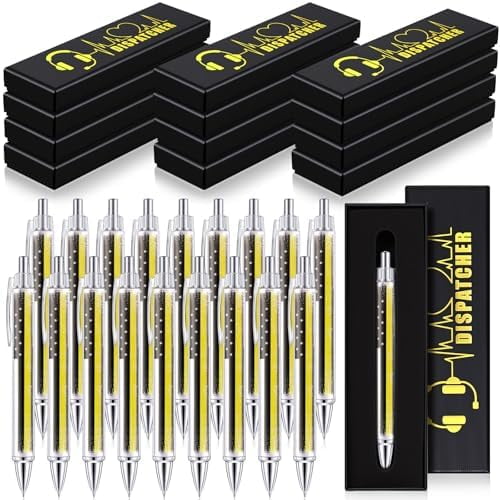 20 Set 911 Dispatcher Gifts, Ballpoint Pen with Gift Boxes, Yellow Flag ...