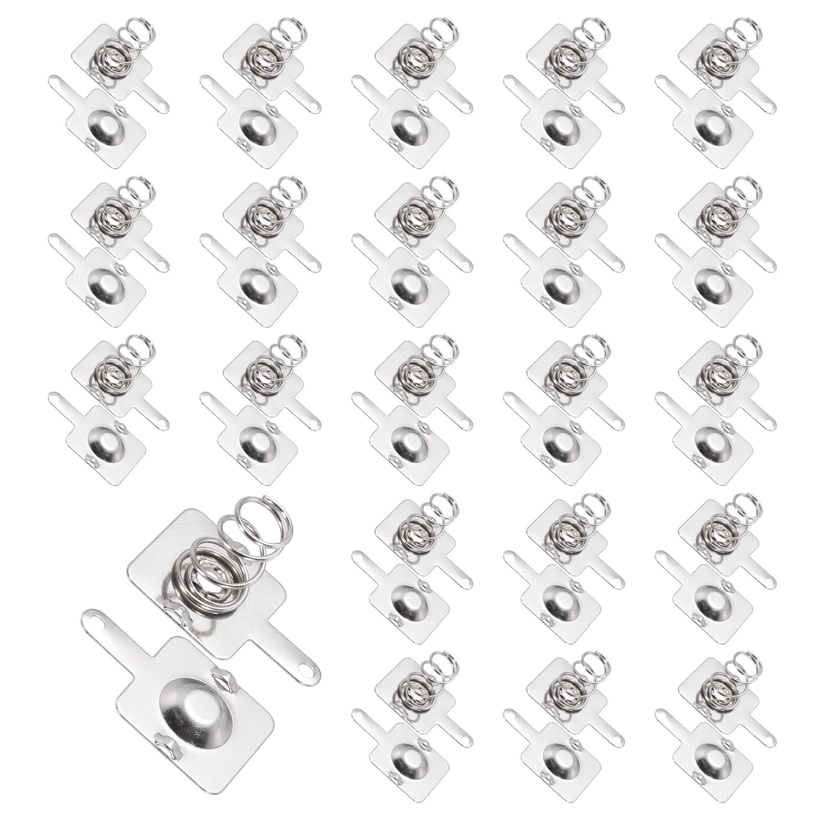 20 Set Battery Metal Spring Contact Plate 12mm x 12mm Positive Negative ...
