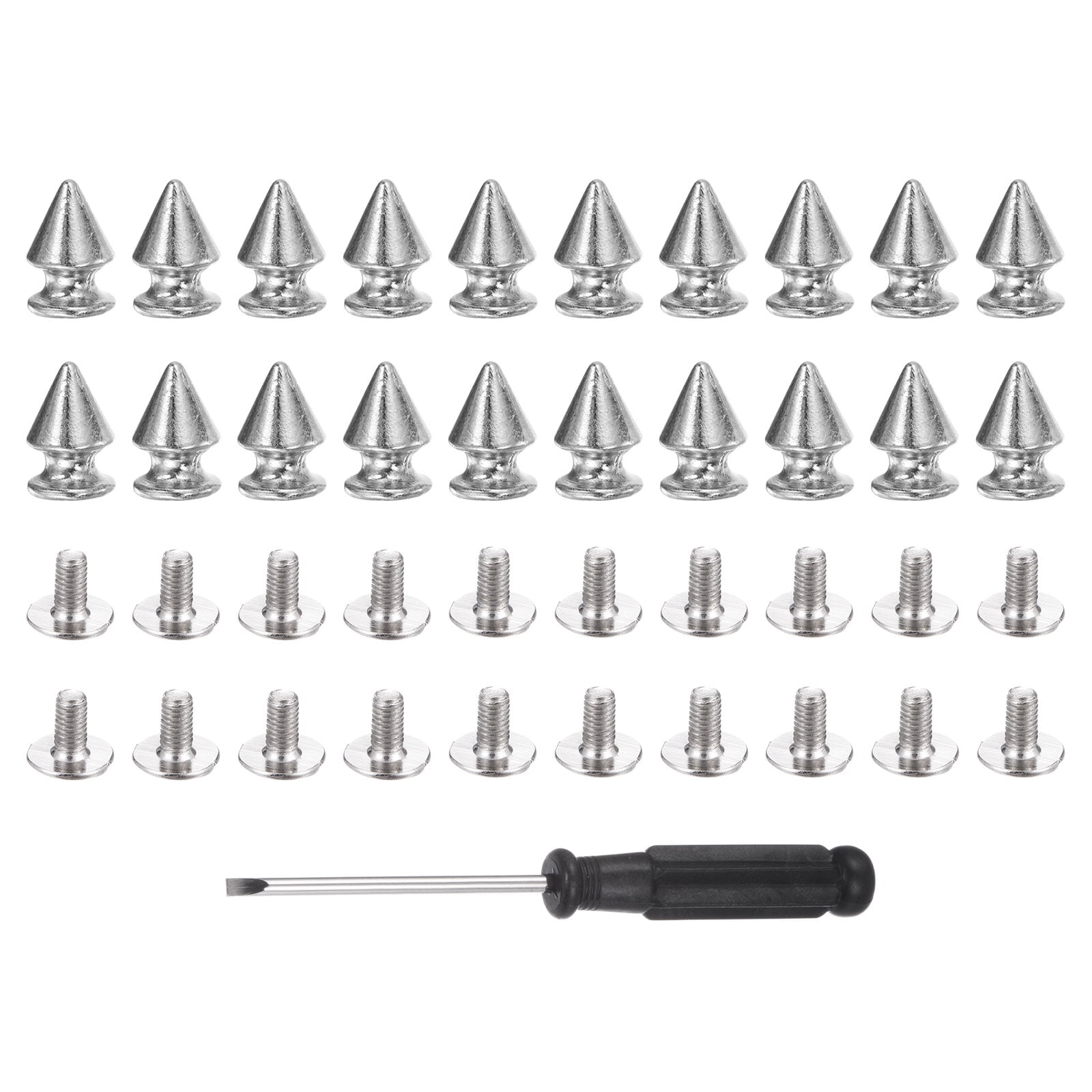 20 Set Metal Tree Spikes and Studs 12mm x 8mm Screw Back Leathercraft ...