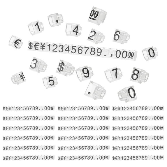 20 Set Price Tag Cube 3" x 0.24" Adjustable Counter Stand Label, Clear ...