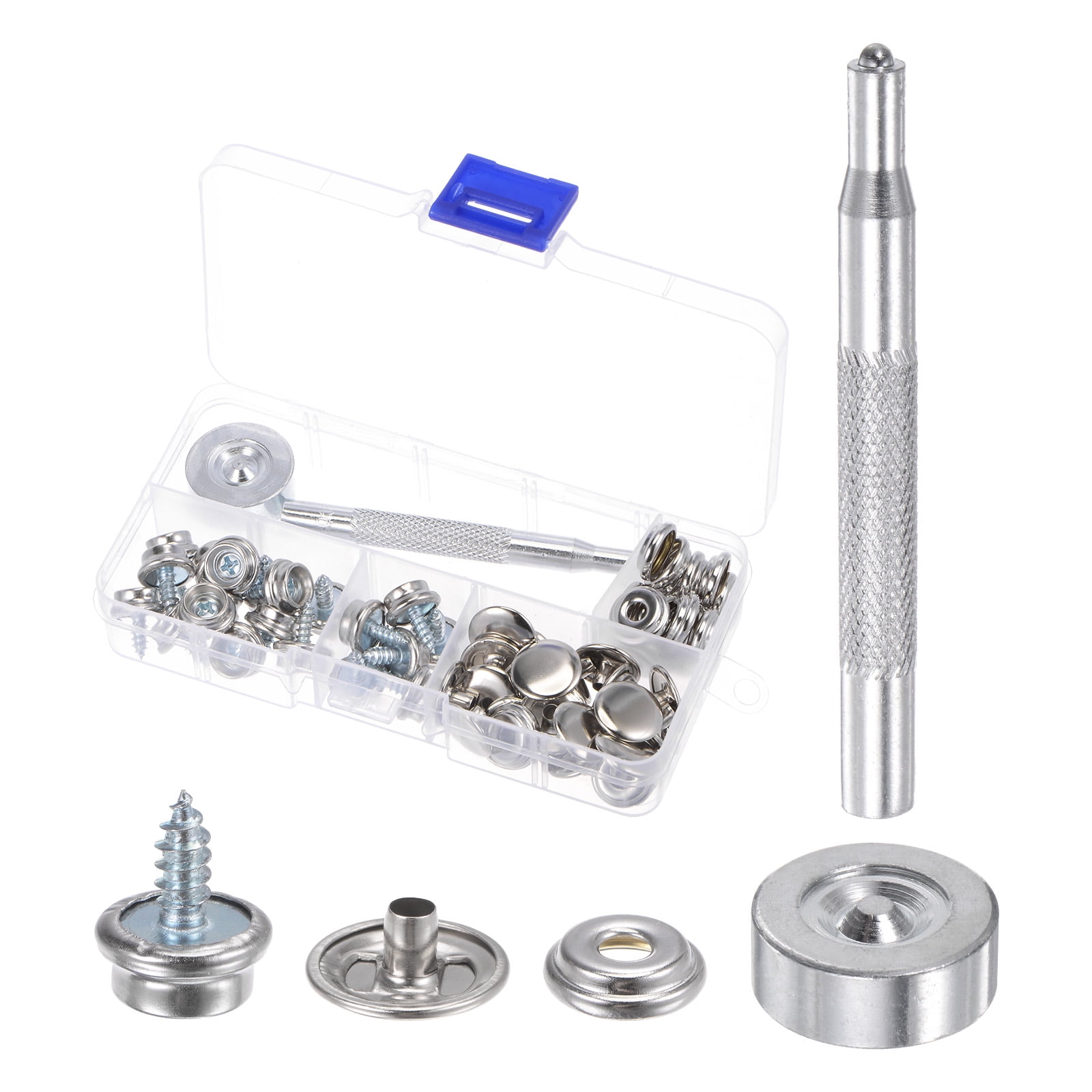 20 Set Screw Snap Fasteners Kit 10mm Metal Snaps Button for Boat Canvas ...