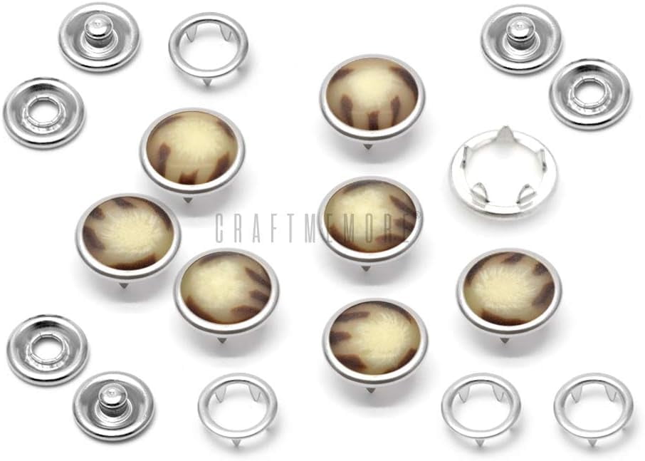 20 Sets 12mm Pearl Snaps Fasteners Pearl-Like Prong Snap Button for Western Shirt Clothes Popper ...