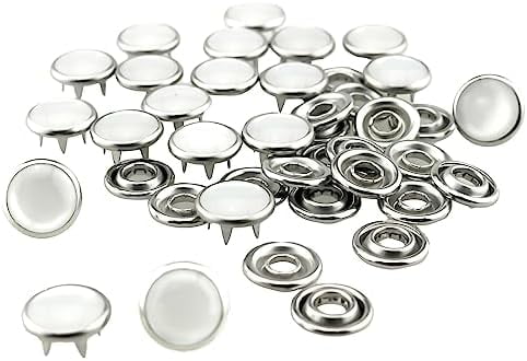20 Sets 12mm Pearl Snaps Fasteners Pearl-Like Prong Snap Button for ...