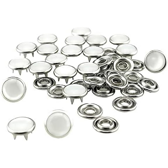 20 Sets 12mm Pearl Snaps Fasteners Pearl-Like Prong Snap Button for ...