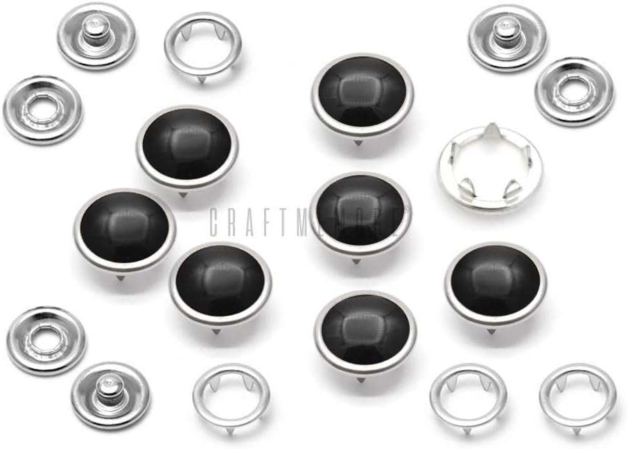 20 Sets 12mm Pearl Snaps Fasteners Pearl-Like Prong Snap Button for ...