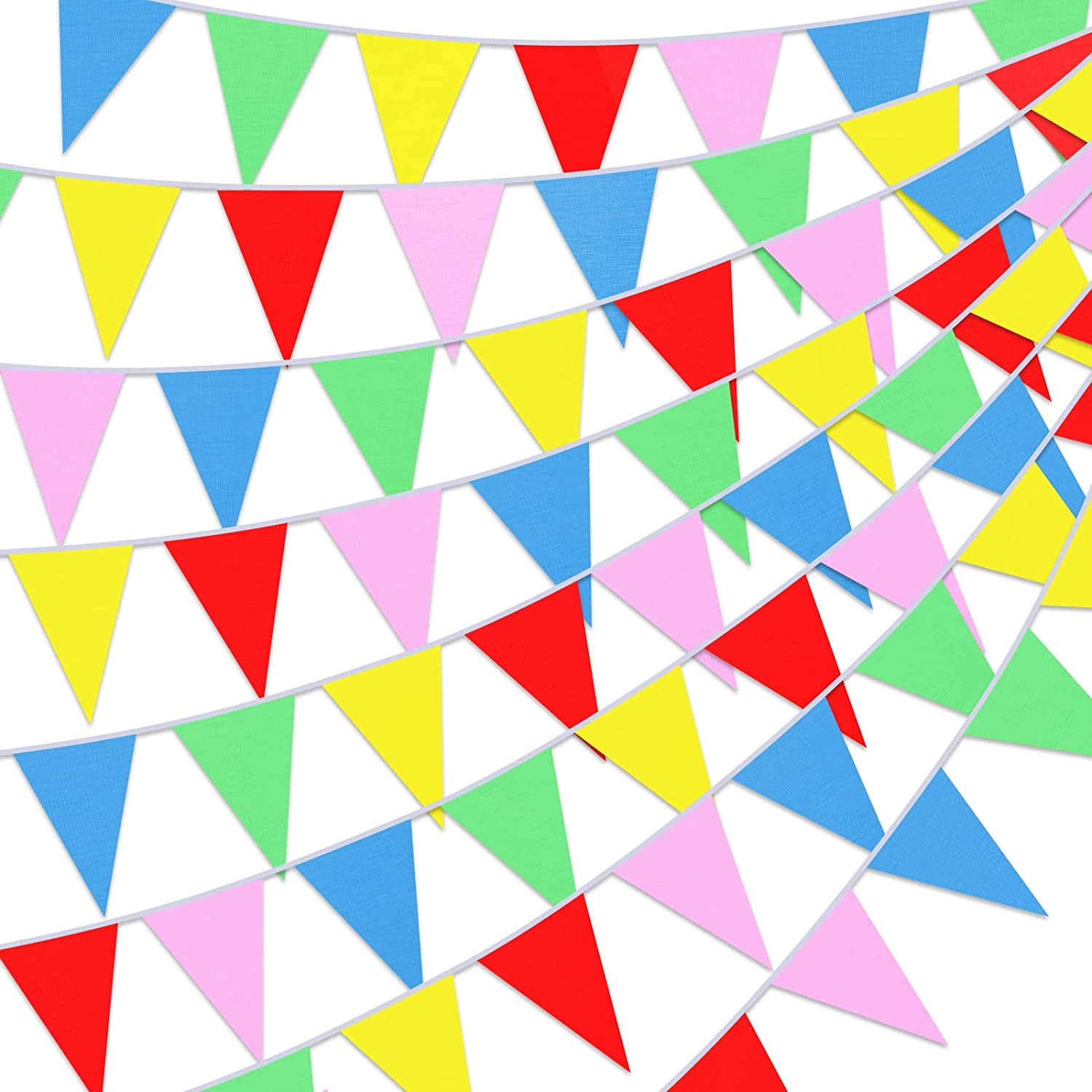 20 Sets 1640ft 1000 Pcs Colorful Pennants Banner Flag Bulk Multicolor ...