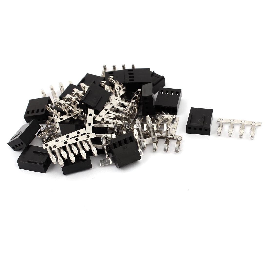 20 Sets 2.54mm Pitch 4 Pin Plastic Male PC Fan Power Connector ...