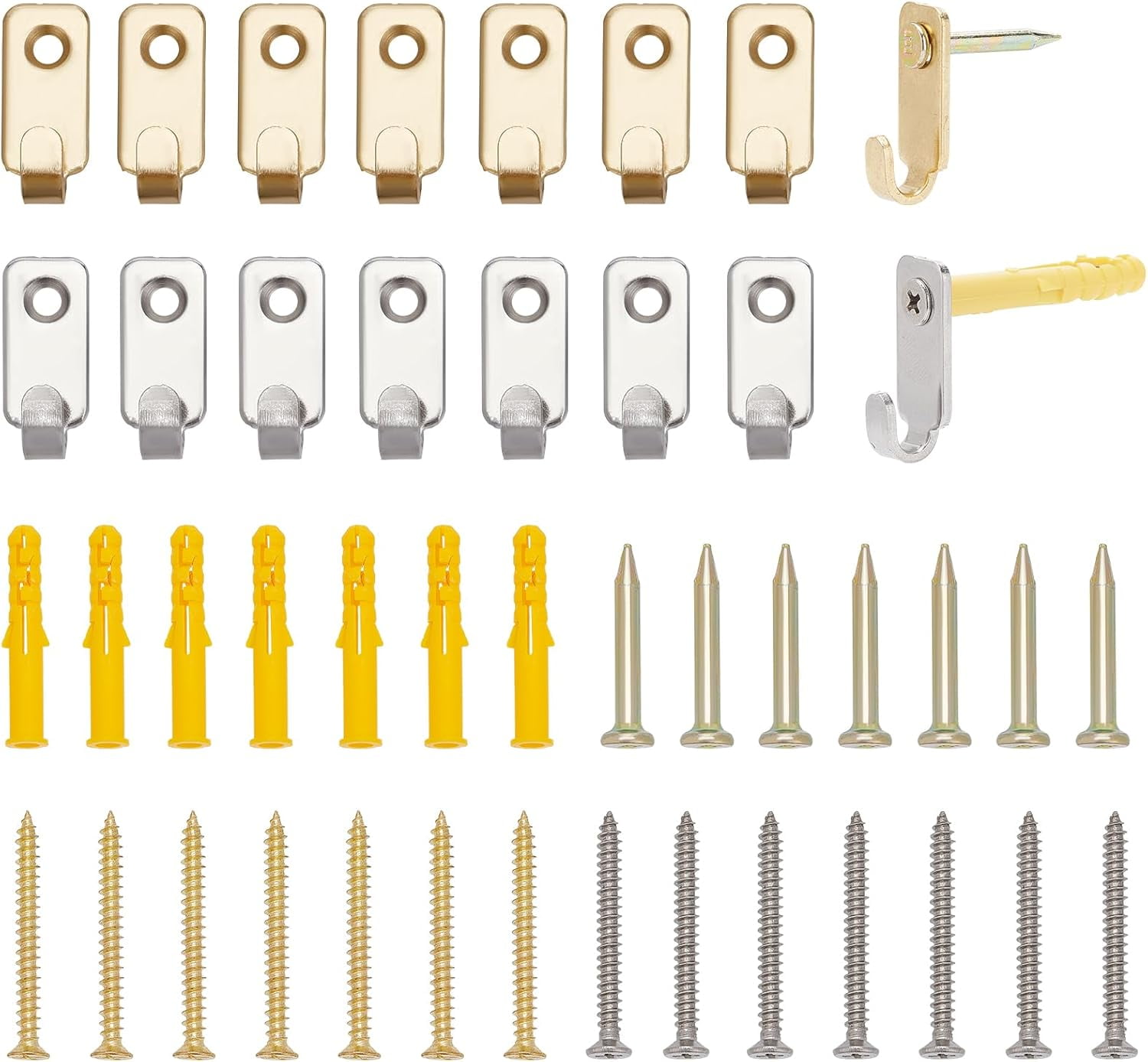 20 Sets 2 Colors 304 Stainless Steel Hook Hangers Photo Frame Hanger ...