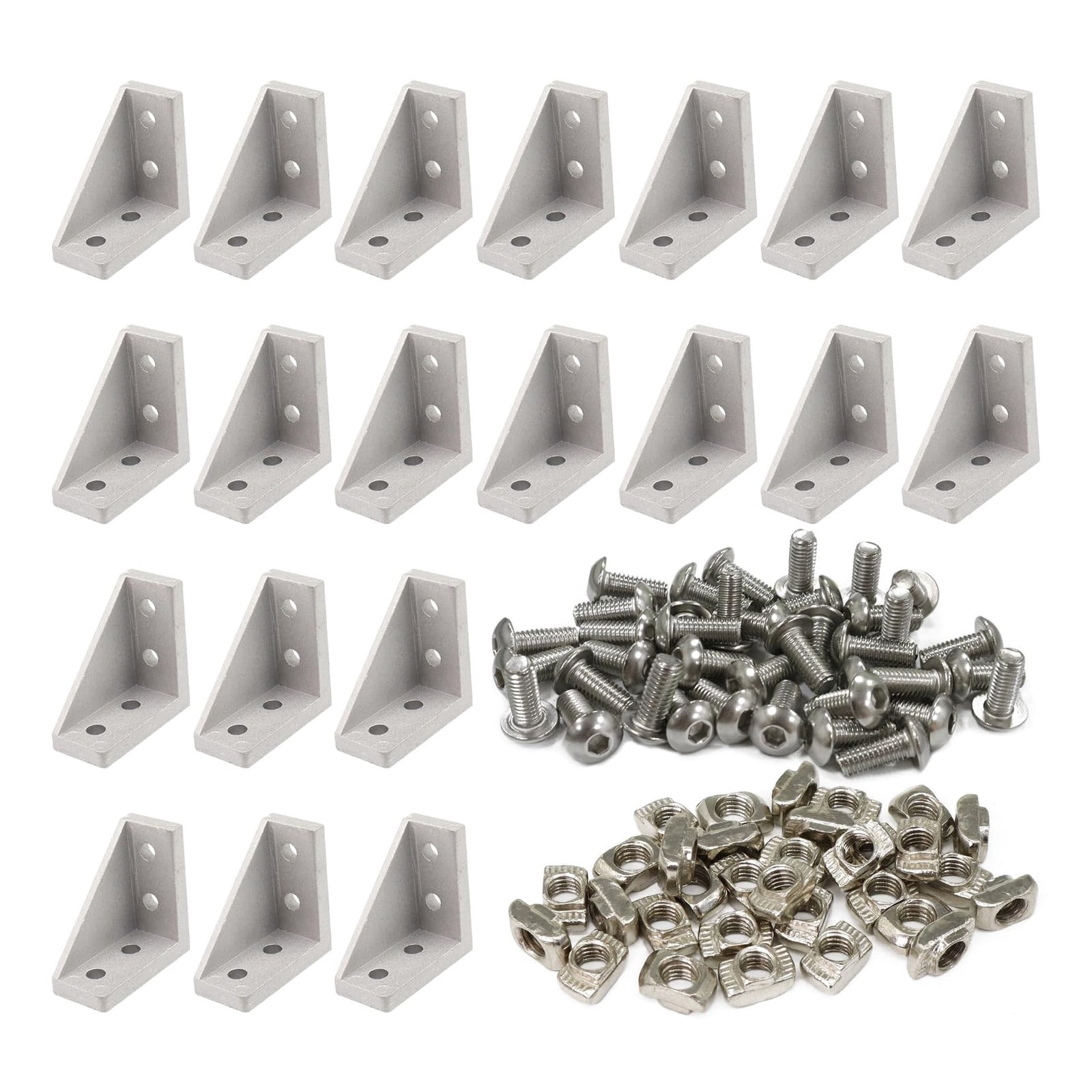 20 Sets 2020 Aluminum Extrusion T Slot Corner Bracket 20 Series ...