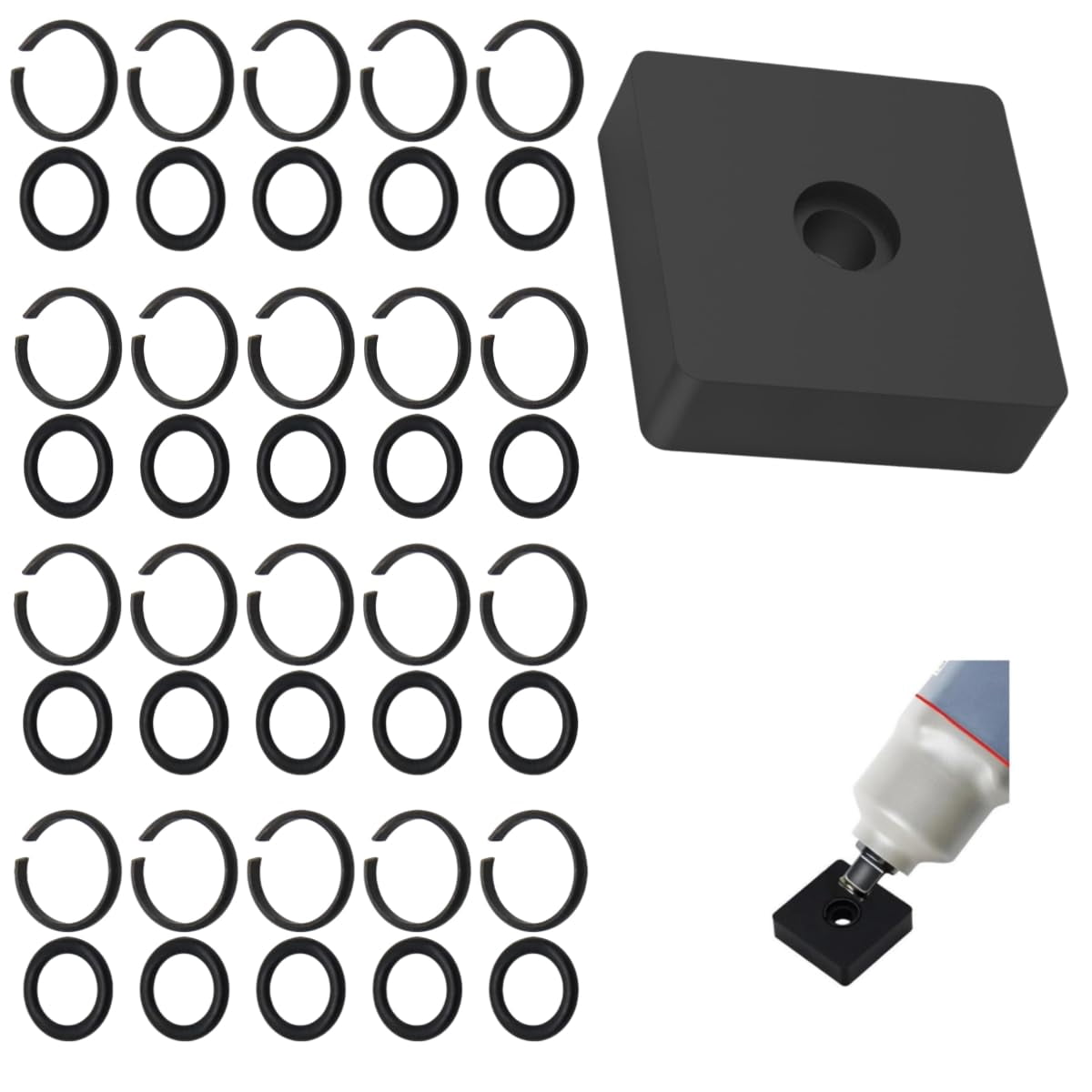 (20 Sets) 3/8" Impact Retaining Ring Clip Impact Friction Ring with O ...