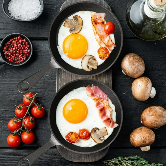 20 Sets 4 Inches Cast Iron Skillets Mini Black Iron Nonstick Frying Pan ...