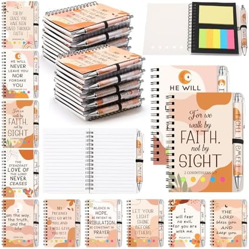 20 Sets/40 Pcs Christian Gifts Notebook Bulk for Woman Christian Boho ...