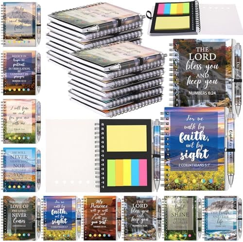 20 Sets/40 Pcs Christian Gifts Notebook Bulk for Woman Christian Words ...