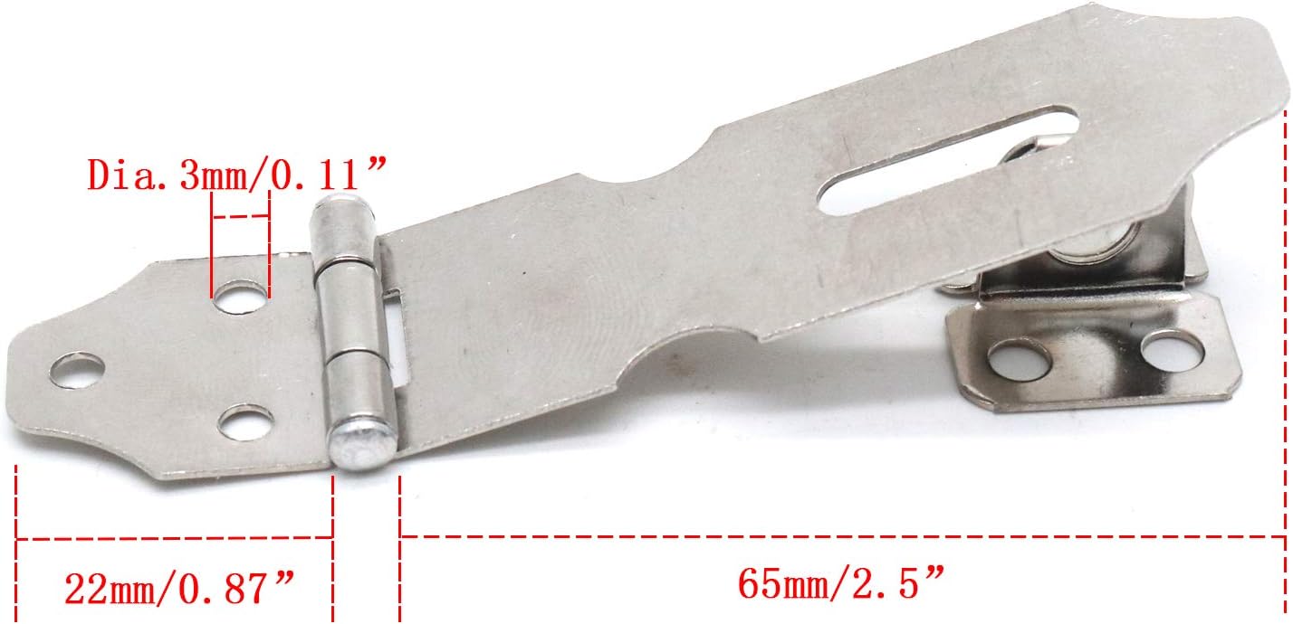 20 Sets 87X22Mm Stainless Steel Hasp And Staple Lock Padlock Safety ...