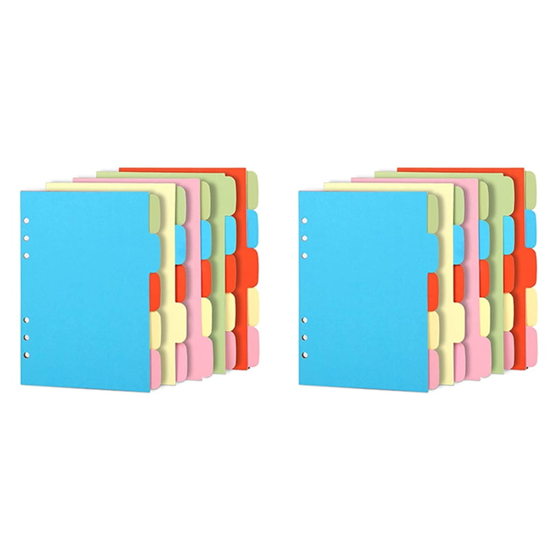 20 Sets A6 Subject Dividers Paper Sheet, Punched File Card Dividers ...