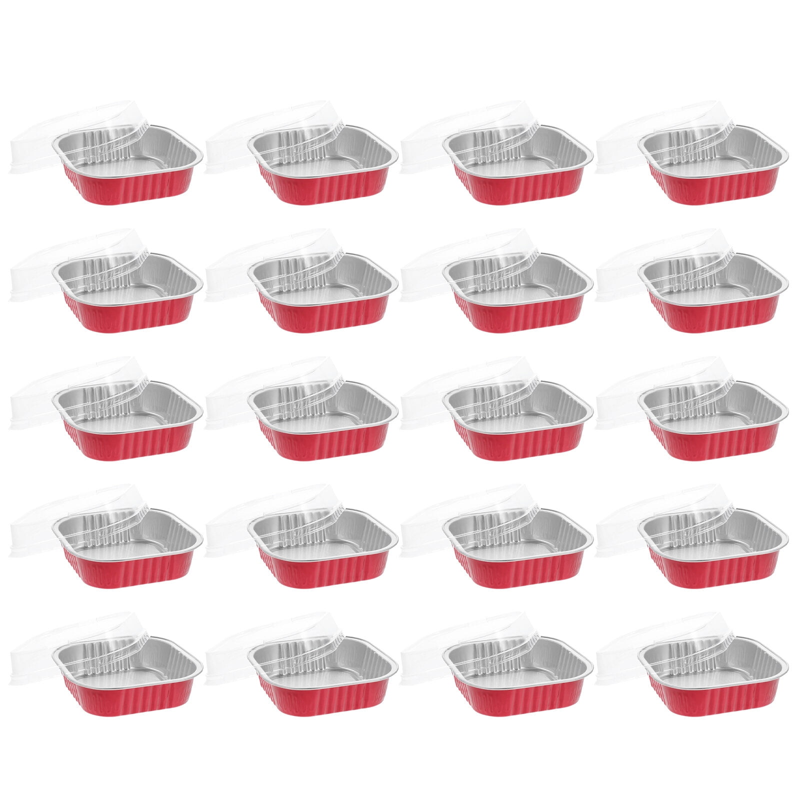 20 Sets Aluminum Foil Baking Box Mini Food Containers Dessert Supply ...