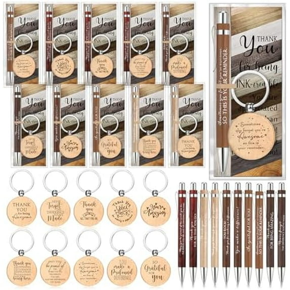 20 Sets Appreciation Gift Bulk for Employee Bamboo Ballpoint Pen ...