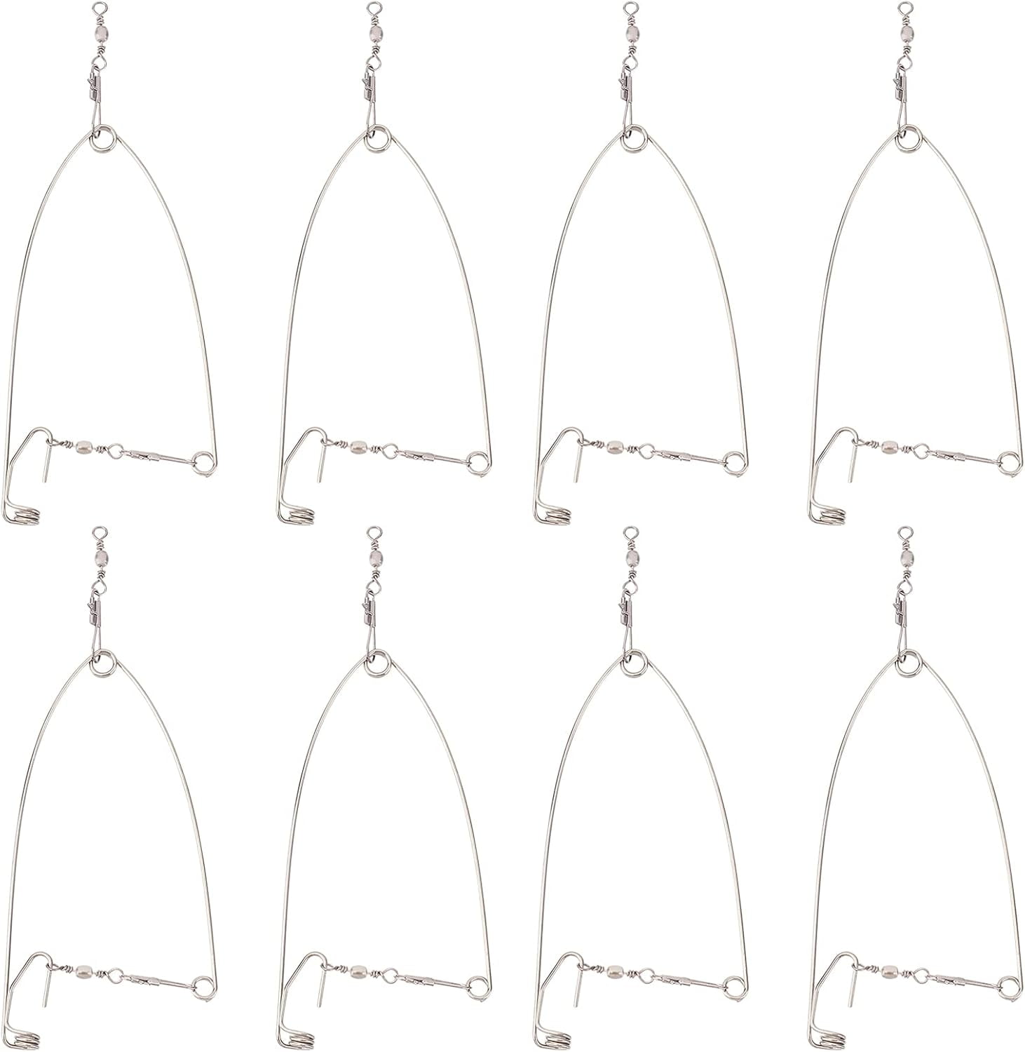 20 Sets Automatic Fishing Device Spring Loaded Speed Hook Stainless ...