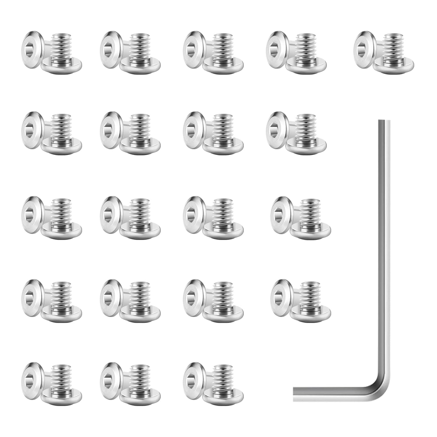 20 Sets Binding Screws, M6 Furniture Joint Connector Bolt & Cap Nut Kit ...