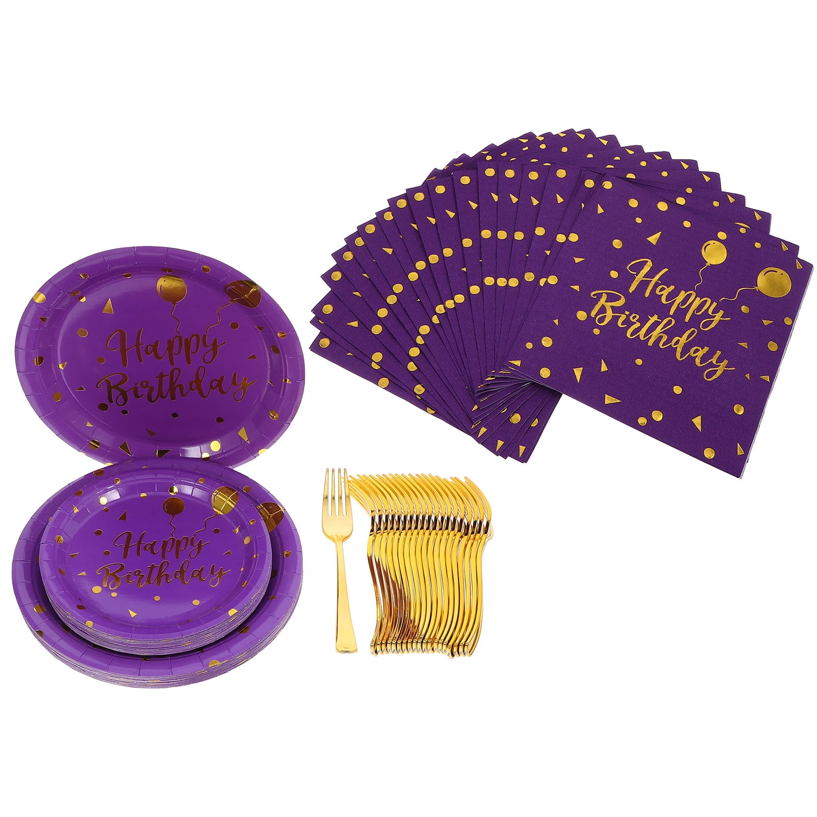 WHAMVOX Purple Disposable Birthday Plates for Party Use Made of Paper ...