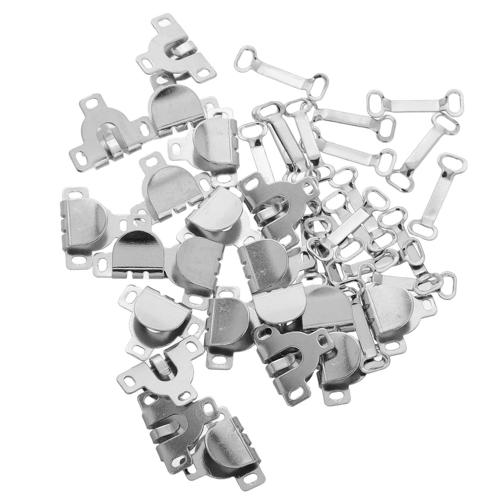 20 Sets Bra Hooks Replacement and Eye Closures for Trousers Silver ...