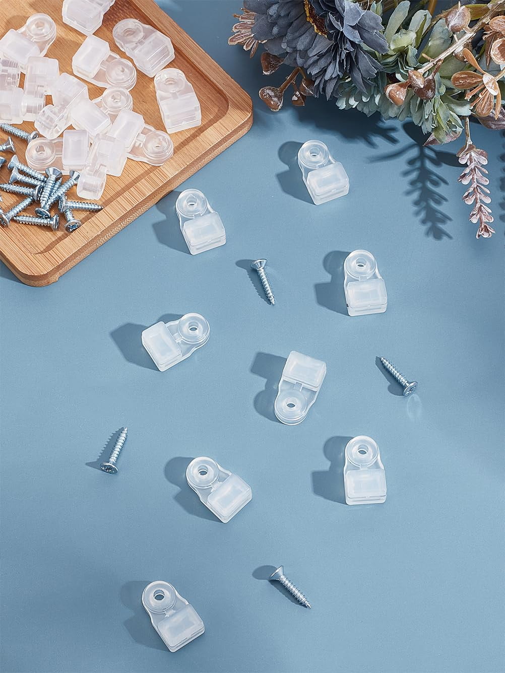 20 Sets Clear Plastic Mirror Install Clip Glass Retainer Clips with ...