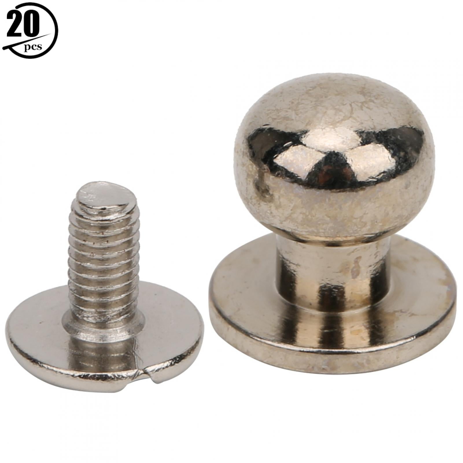 20 Sets Copper Round Head Stud Spot Screwback DIY Leather Craft Rivets ...