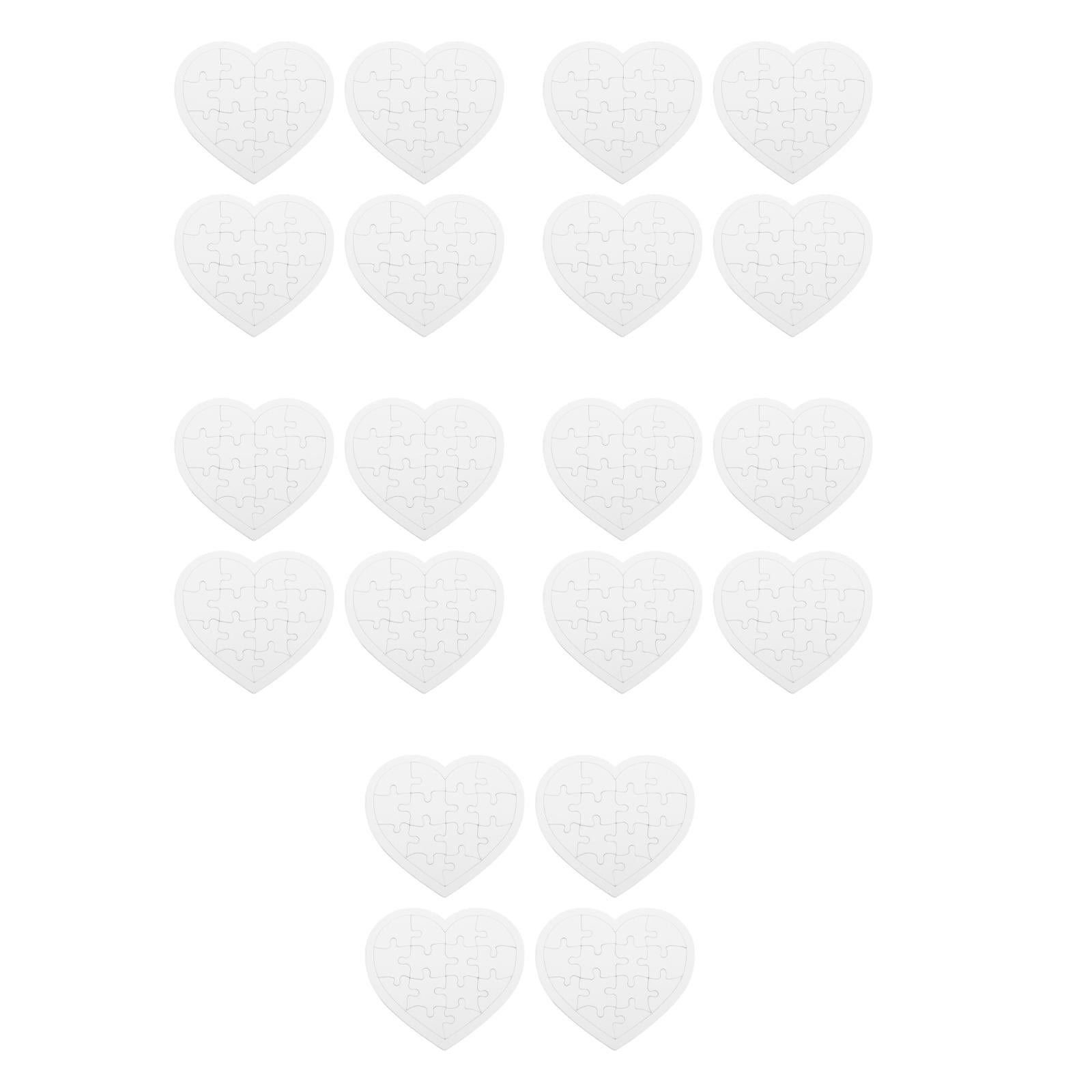 20 Sets DIY Art Craft Blank Paperboard Puzzle Piece Painting Puzzles ...