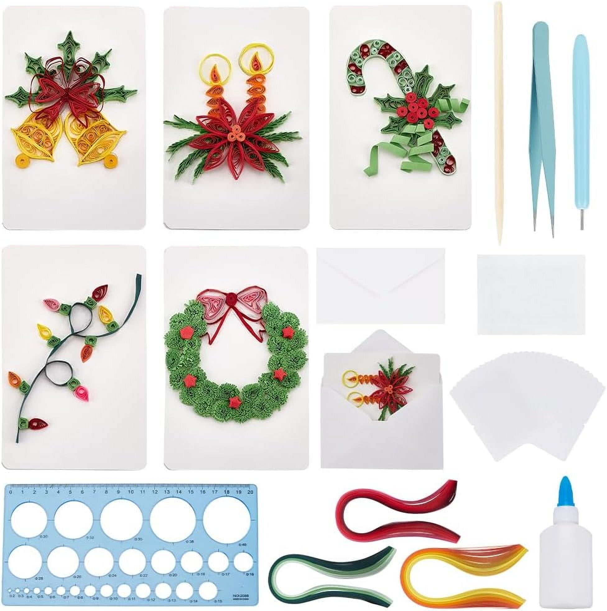 20 Sets DIY Christmas Paper Quilling Greeting Card Kit 5 Styles ...
