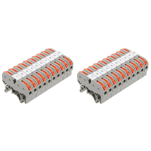 20 Sets Din Rail Terminal Block Connector Block Electrical Screw ...