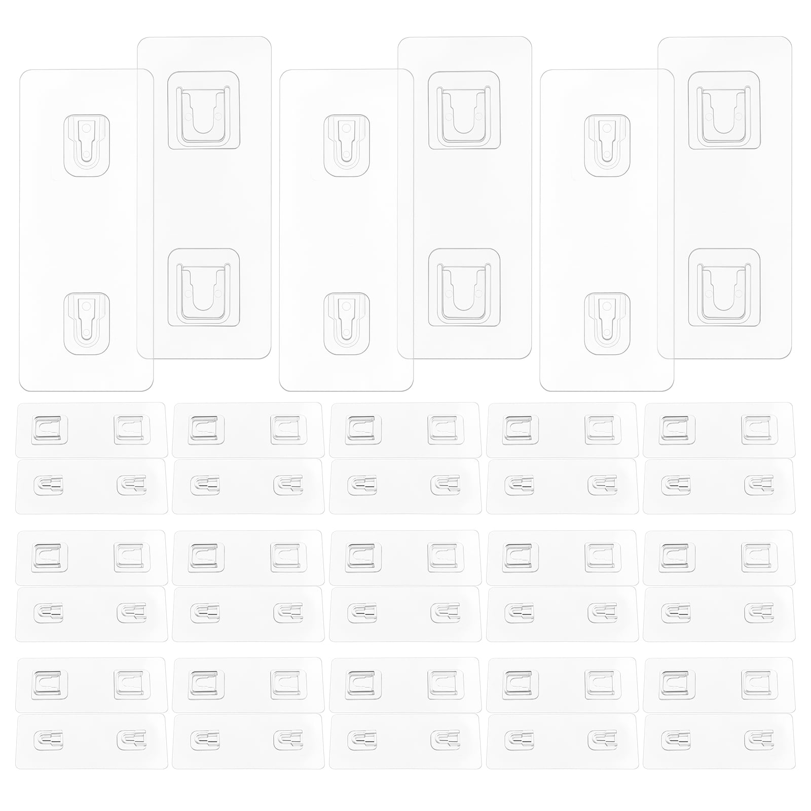 GOOHOCHY 20 Sets Double Sided Adhesive Hooks Clear Wall Mounts Sticky ...