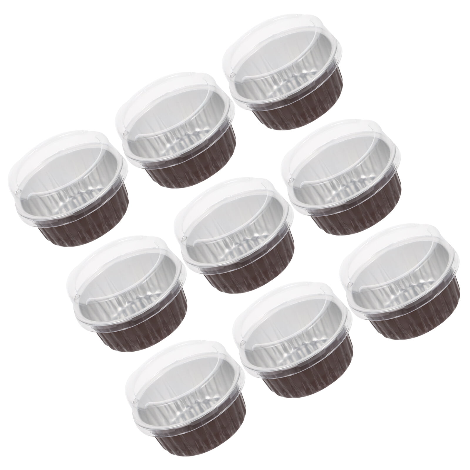 20 Sets Foil Pudding Cups Metal Container with Lid Pudding Baking Cup ...