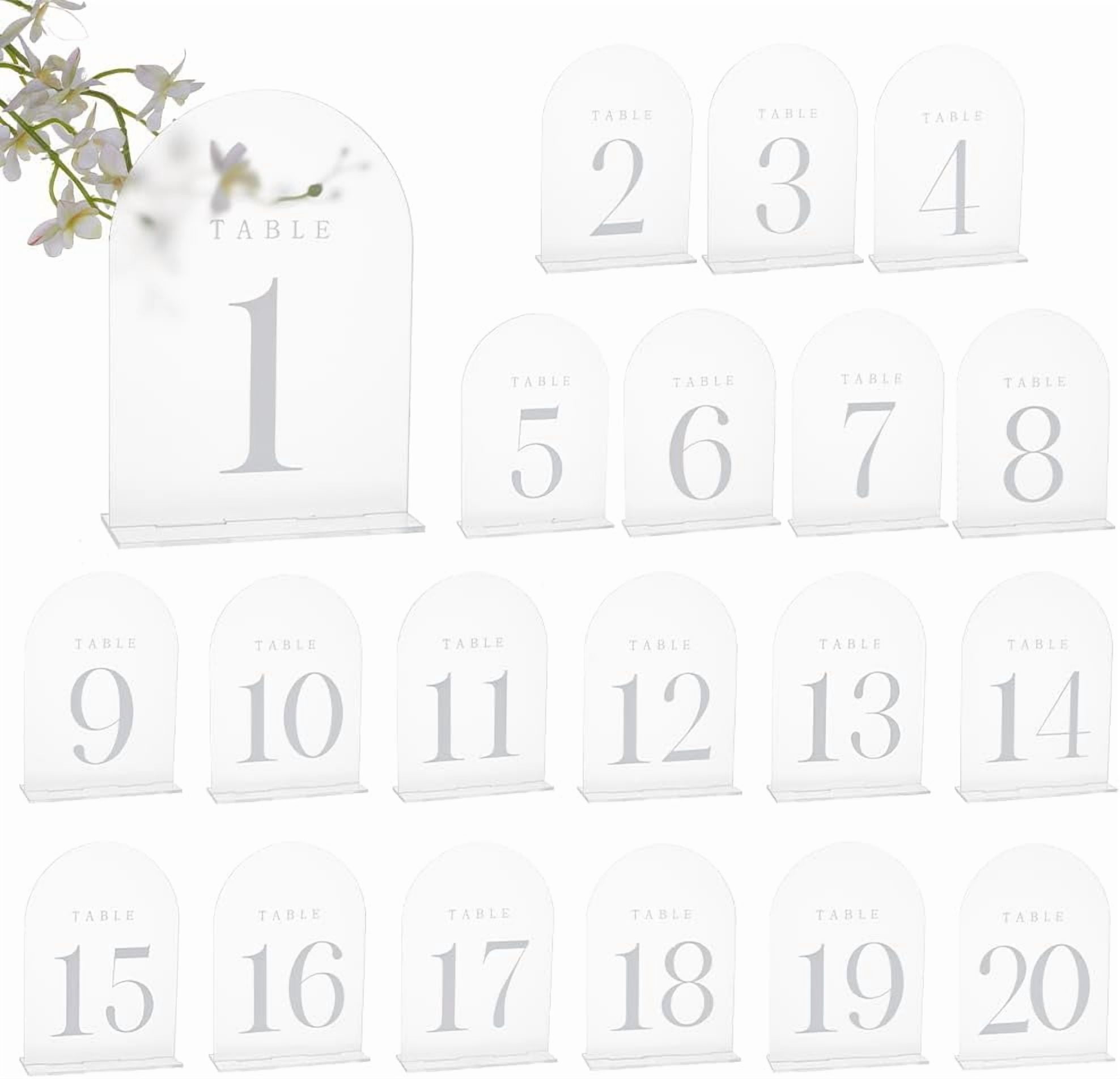 20 Sets Frosted Table Numbers Wedding Table Number Signs Acrylic Table ...