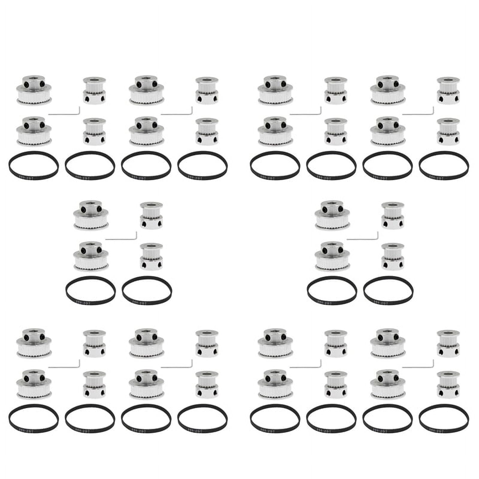 20 Sets Timing Belt Idler Pulley Aluminum Synchronous Wheel Kit for 3D ...