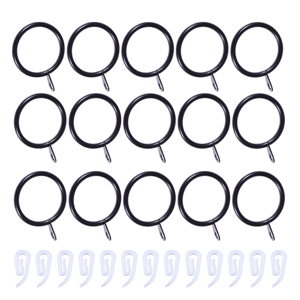EXHUMKY Curtain Eyelet Rings Black Iron Versatile for Various Curtains ...