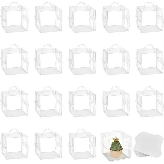 20 Sets Hanging Transparent Gift Boxes Candy Box Cube PVC Favour Boxes ...