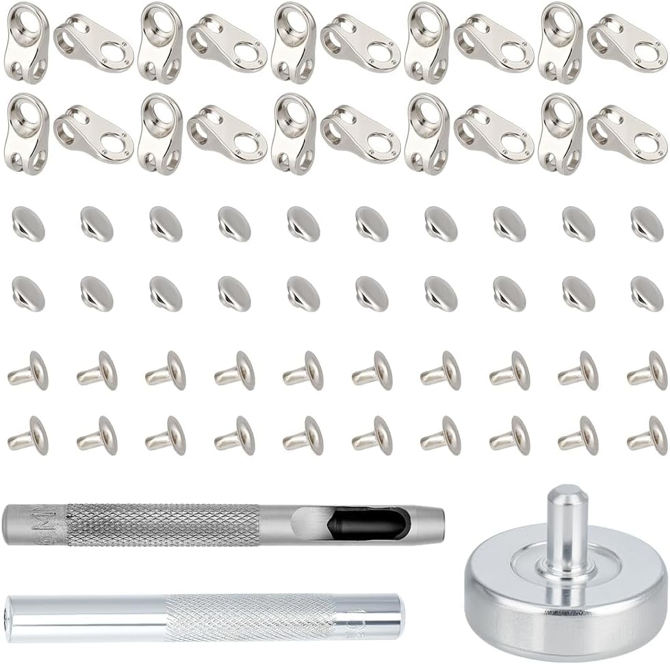 20 Sets Lace Hooks Kit Alloy Hooks and Eyelets Repair Lace Buckles ...