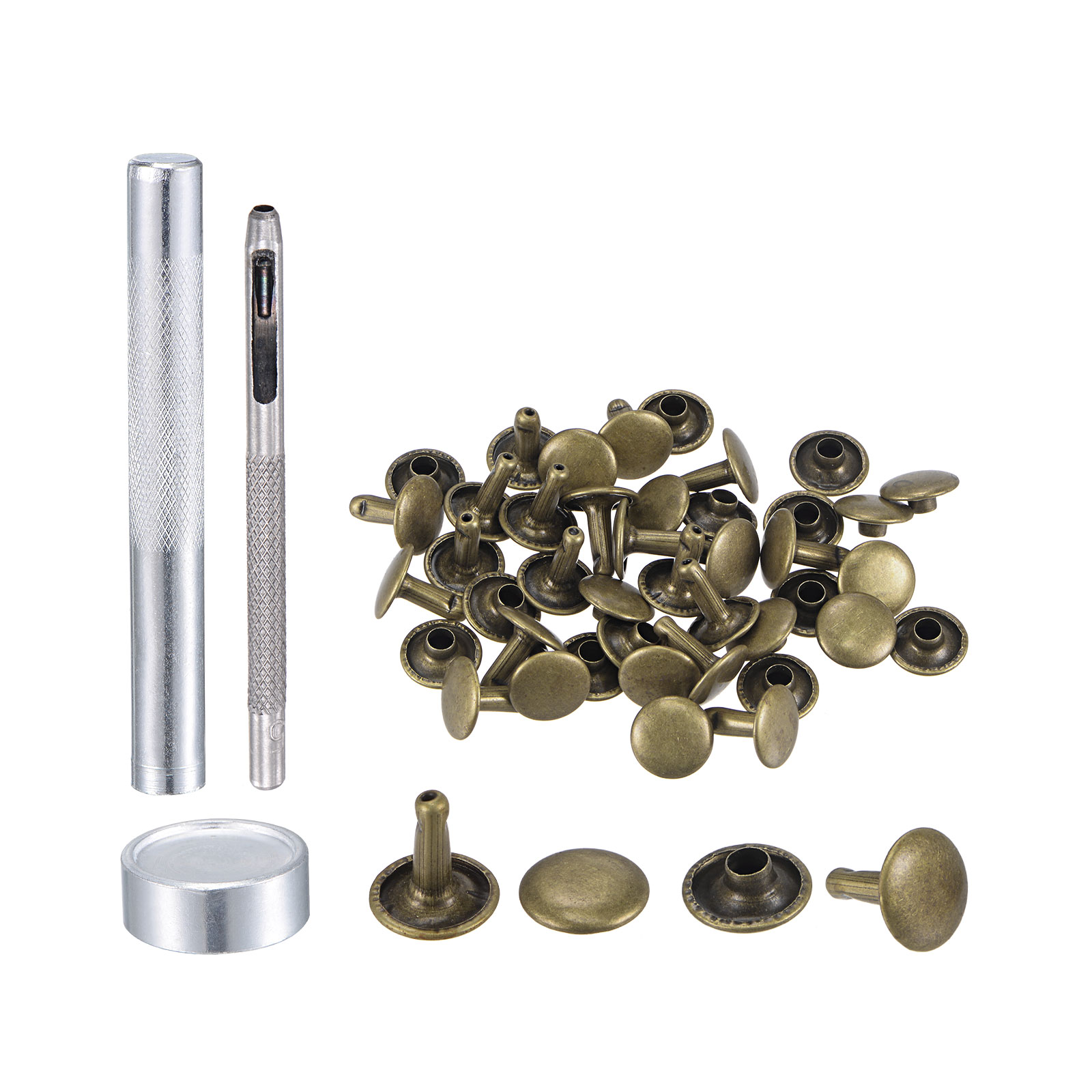 20 Sets Leather Rivets Bronze Tone 10mm Double Cap Brass Rivet Studs ...